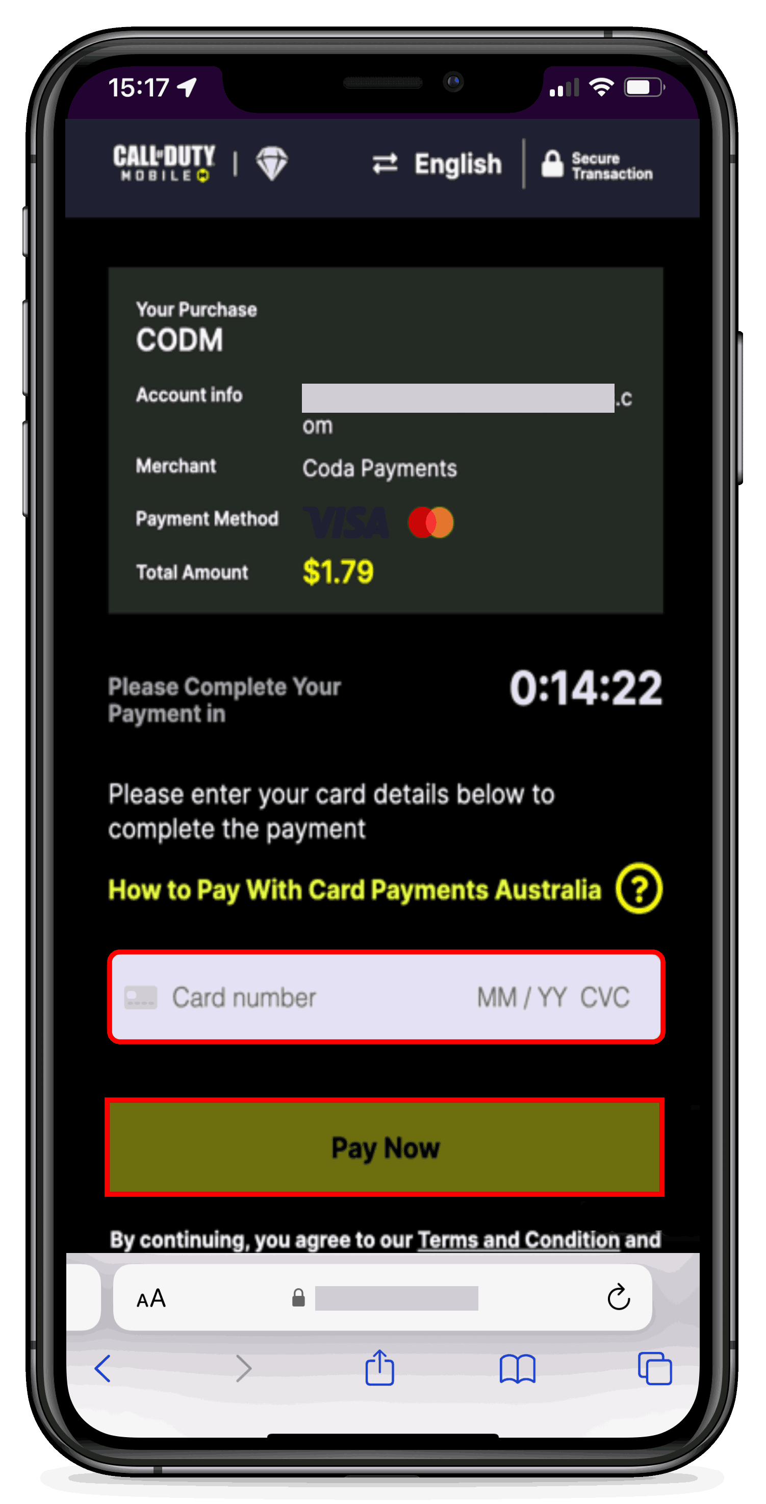 How to make a transaction with Card Payment? – COD:M South Africa